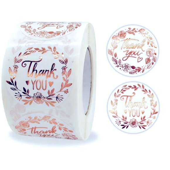 Design | 50 White Gold Thank You Stickers | Poshmark